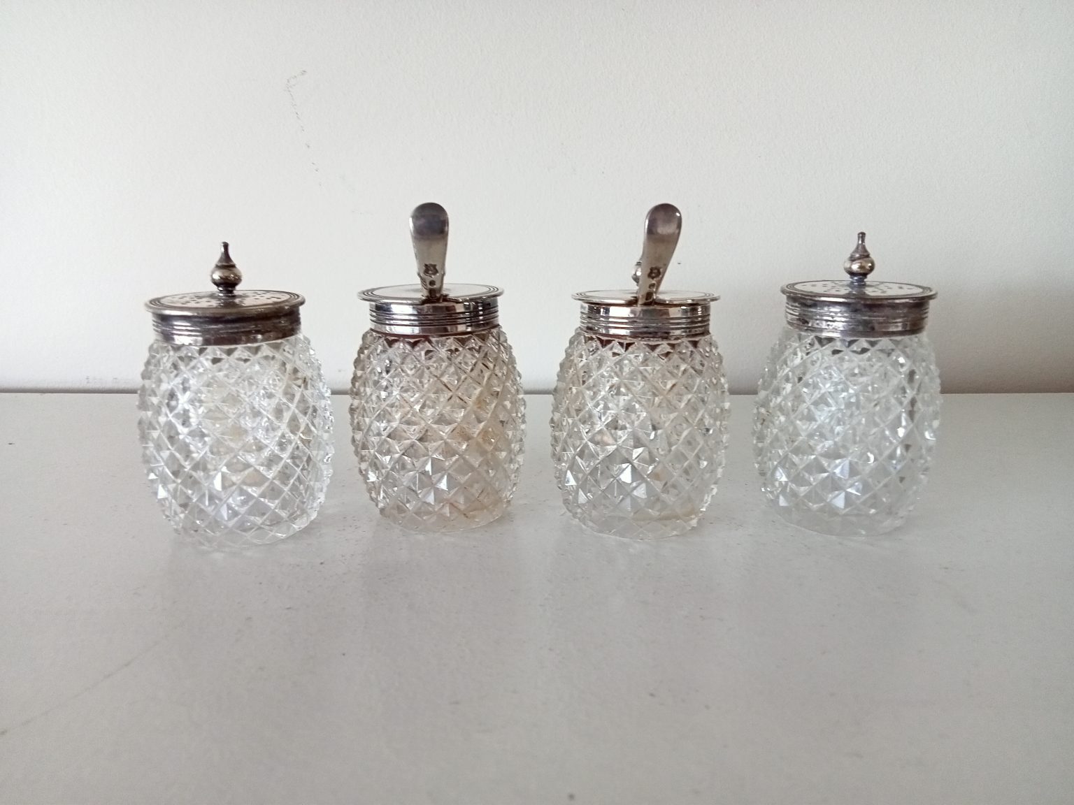 Set of Four Condiment Jars - Revive Antiques and Decor