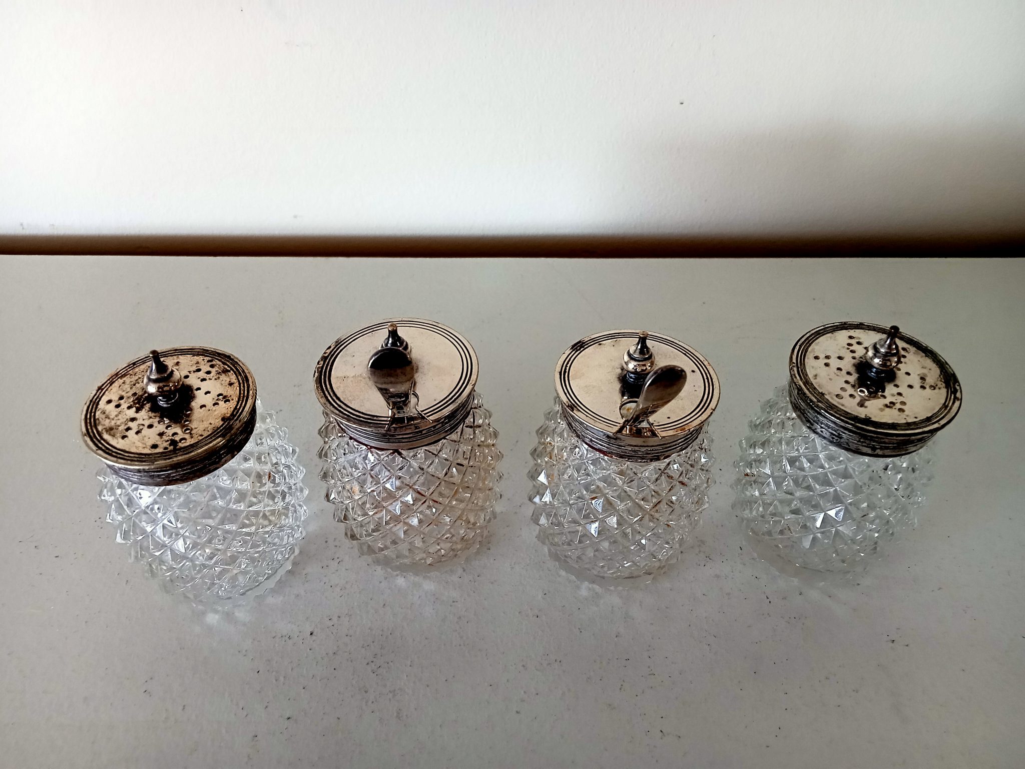 Set of Four Condiment Jars - Revive Antiques and Decor